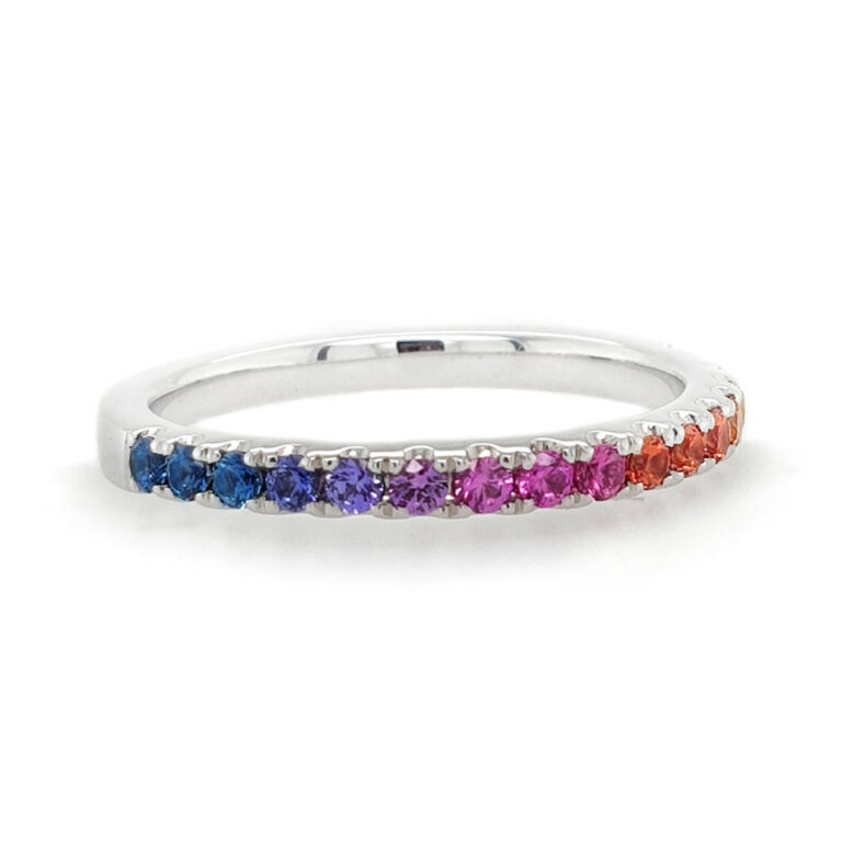 White Gold Rainbow Ring - Troy O'Brien Fine Jewellery