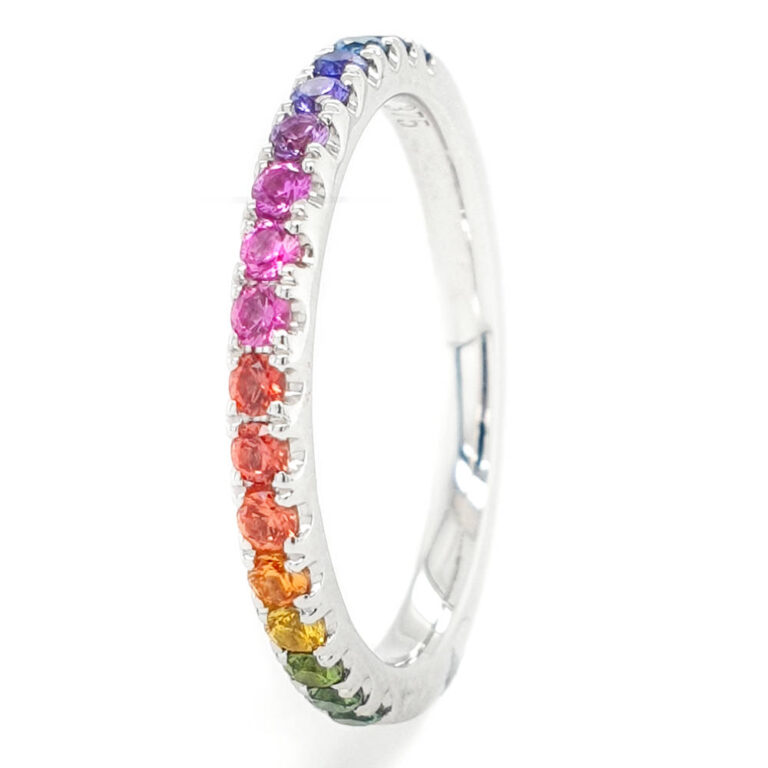 White Gold Rainbow Ring - Troy O'Brien Fine Jewellery