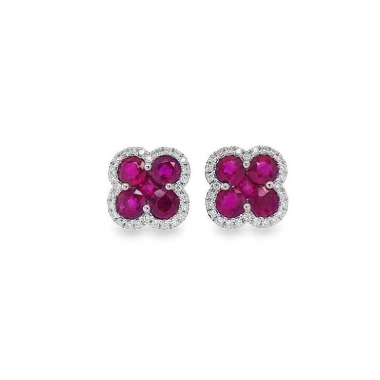 Ruby ‘Clover’ Earrings - Troy O'Brien Fine Jewellery