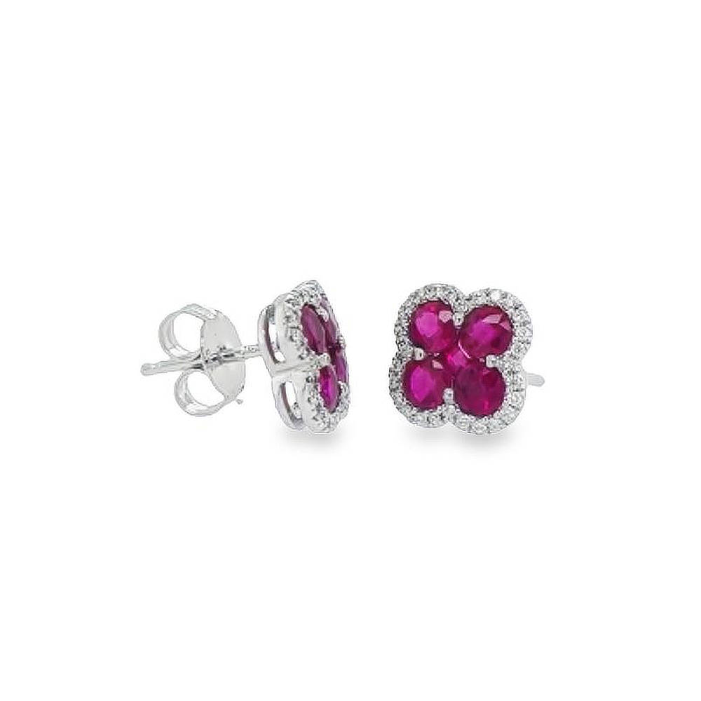 Ruby ‘Clover’ Earrings - Troy O'Brien Fine Jewellery